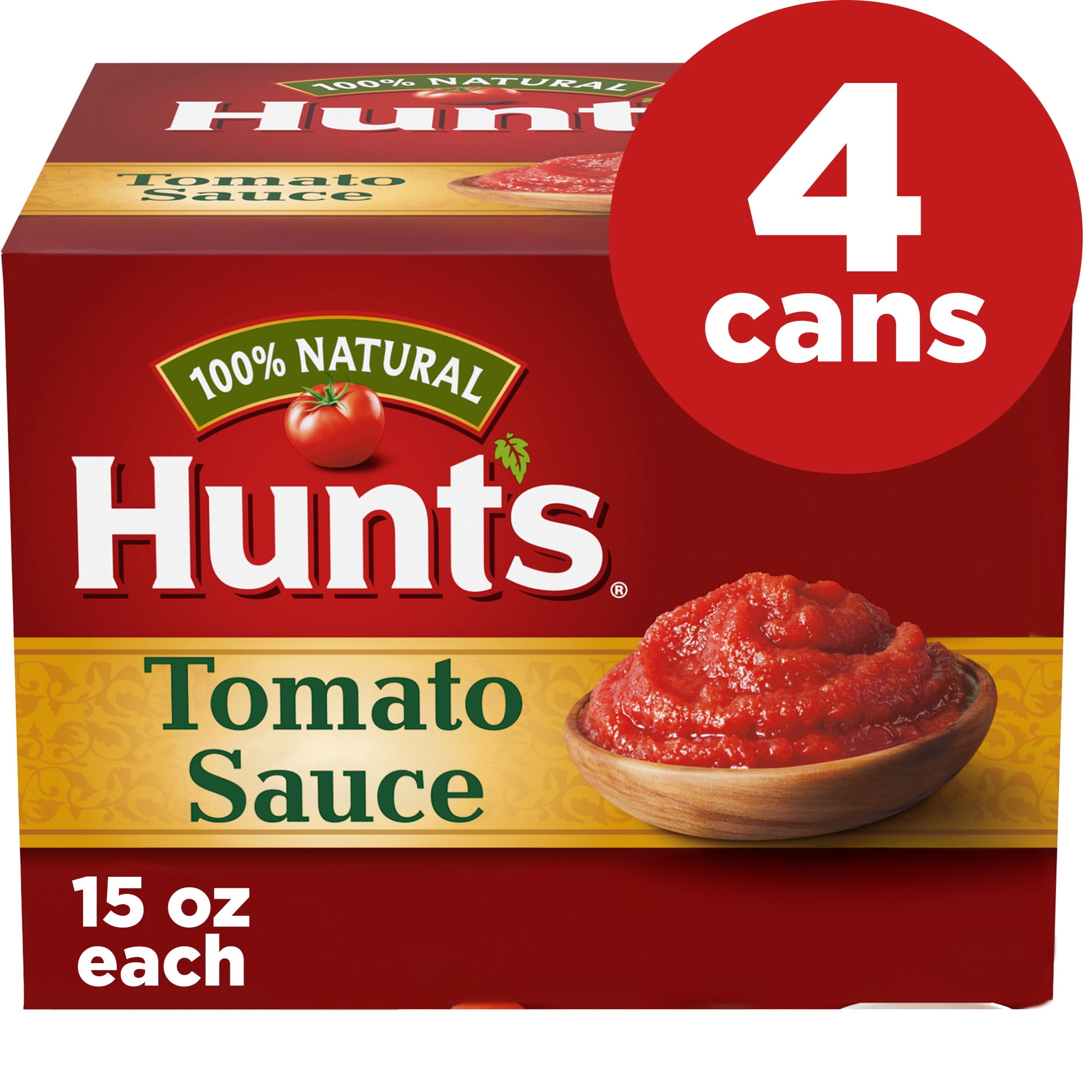 Hunt's 100% Natural Tomato Sauce, Chili Seasoned, 4 Cans, 15 oz ...