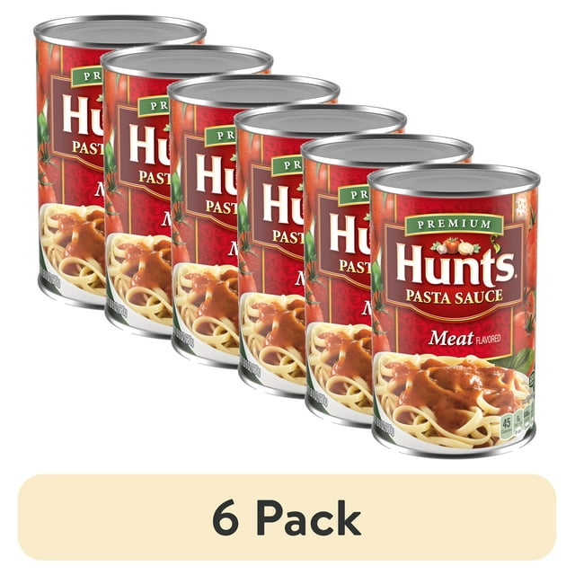 (6 pack) Hunt's Meat Flavored Pasta Sauce, 100% Natural Tomato Sauce ...