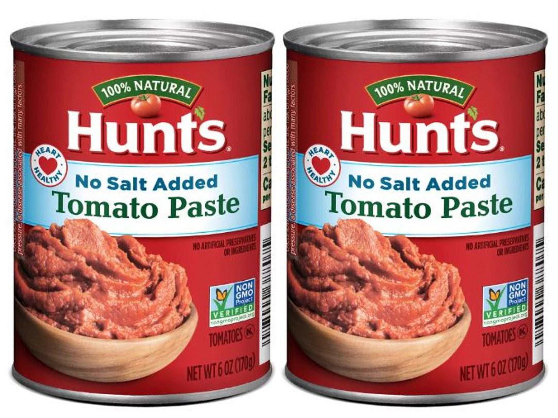 Hunt's No Salt Added Tomato Paste 6 Oz Can, Pack of 2, Bundled with V2U ...