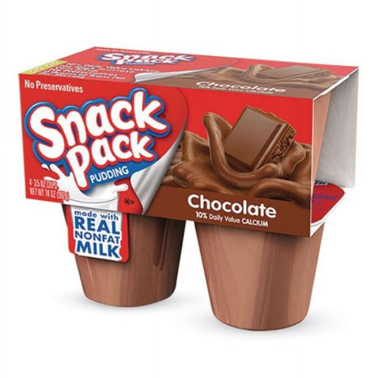 Snack Pack CNGHUN55418 3.5 oz Chocolate Pudding Cups - Walmart.com