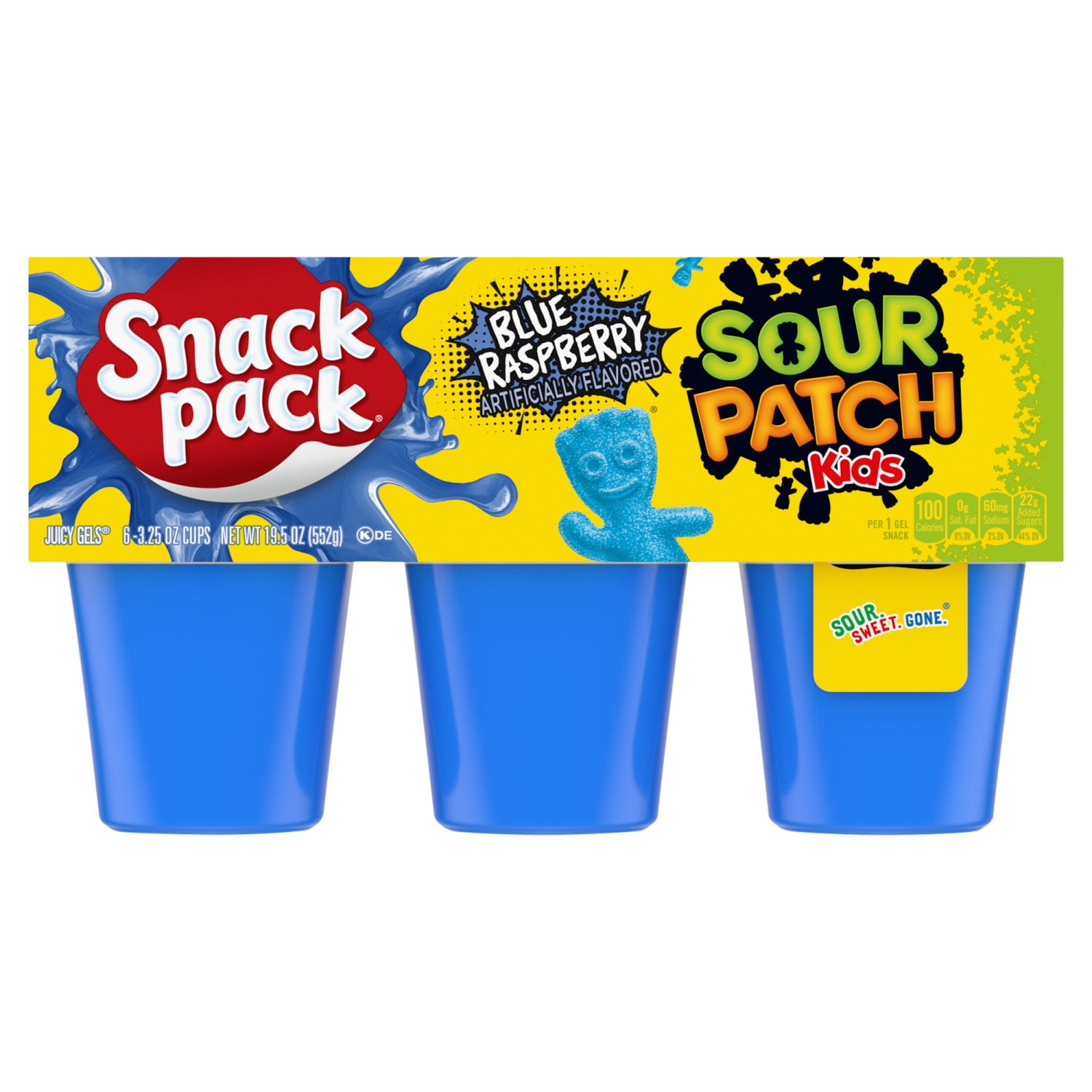 Hunt's Snack Pack Gel Blue Sour Patch 6 Pack 19.5 oz - Walmart.com