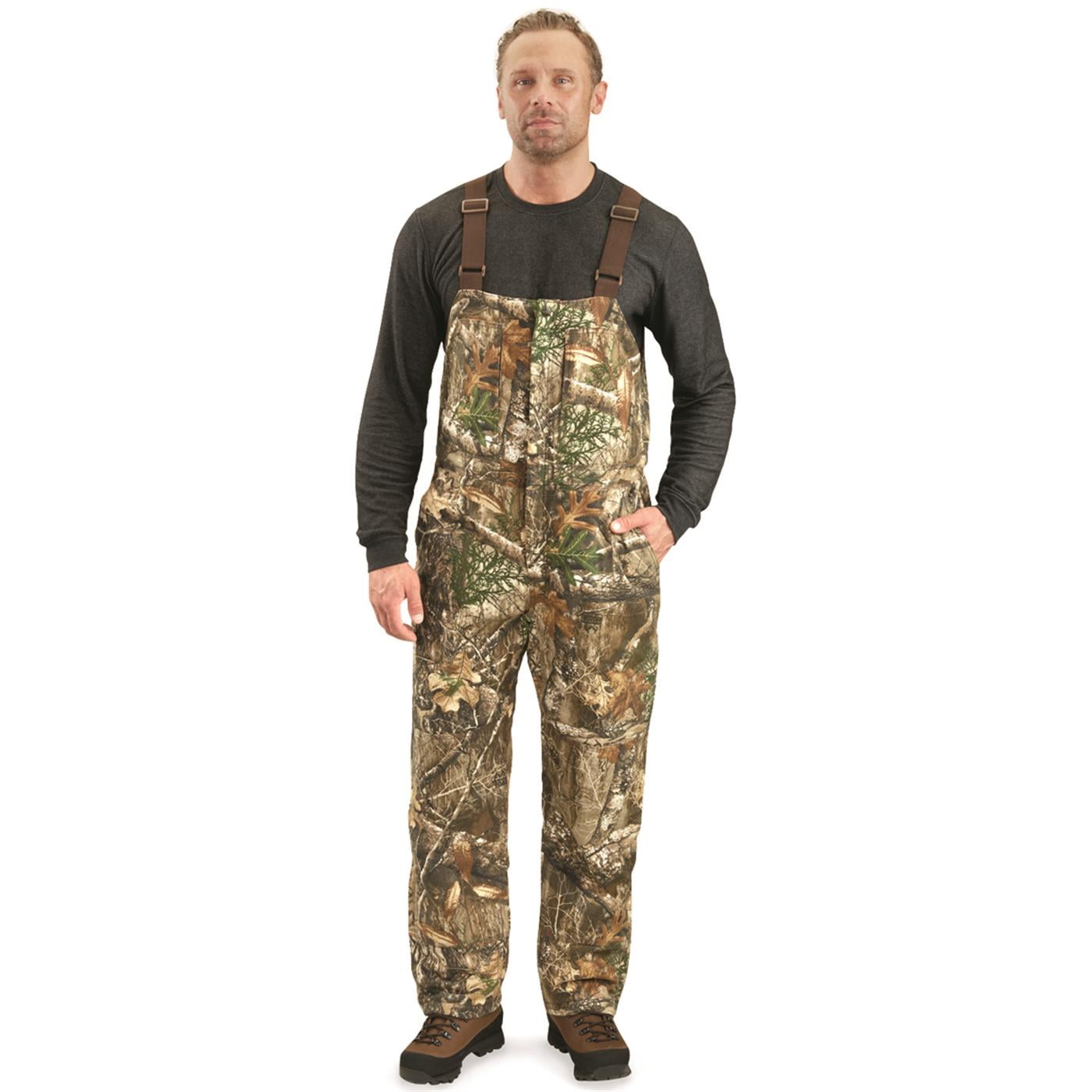 HuntRite Men's Camo Insulated Hunting Bibs Realtree Edge MEDIUM ...