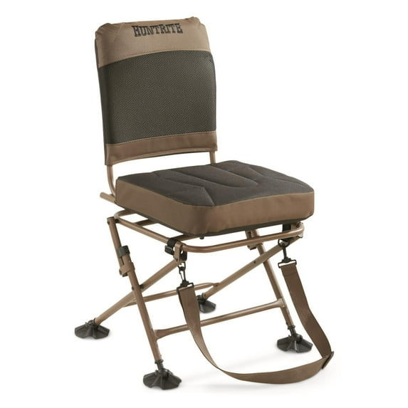 Huntrite Silent Swivel Hunting Chair, 360Â° Rotation, Padded Brown Seat ...