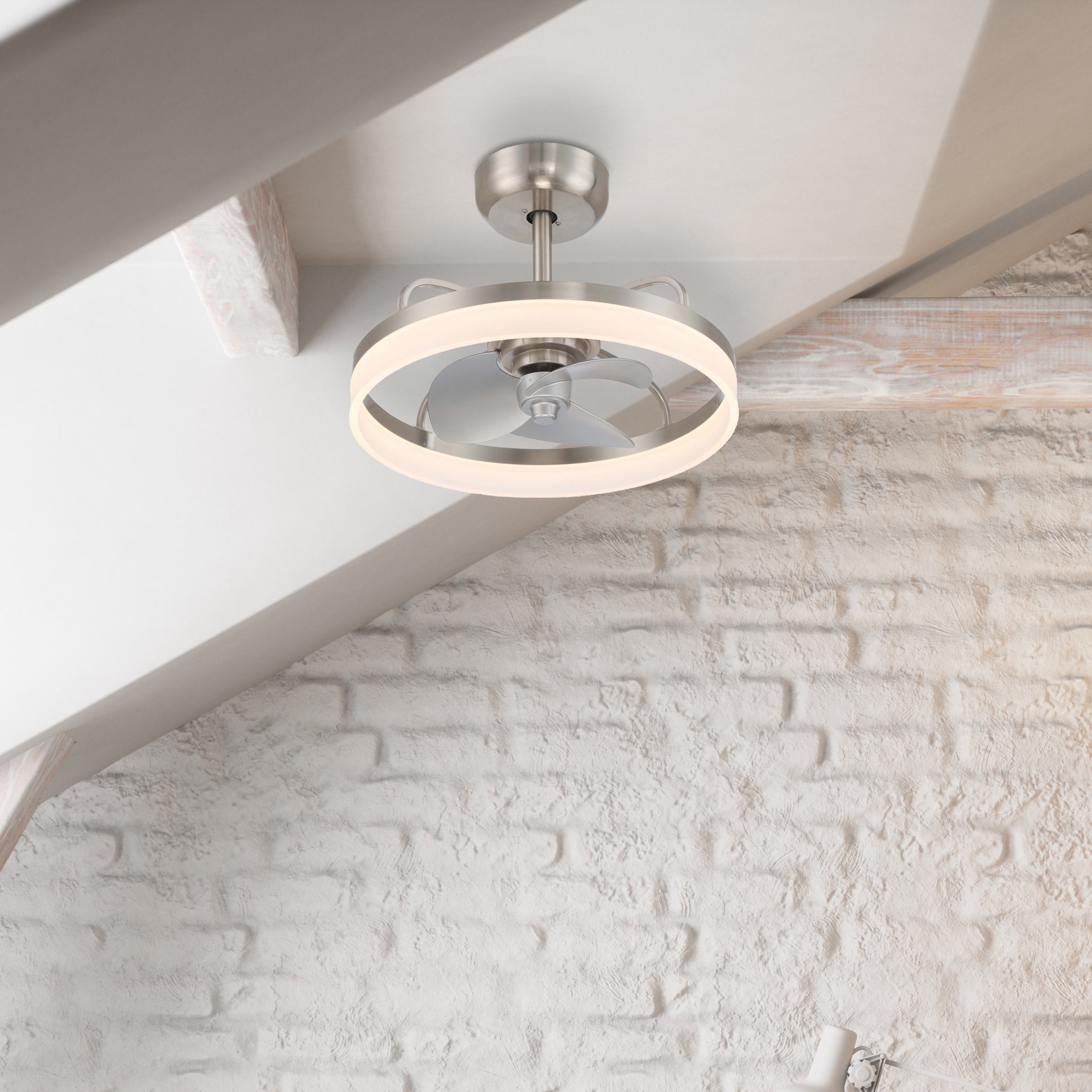 Hunter 20 inch Avel Fandelier Brushed Nickel Ceiling Fan with LED Light ...