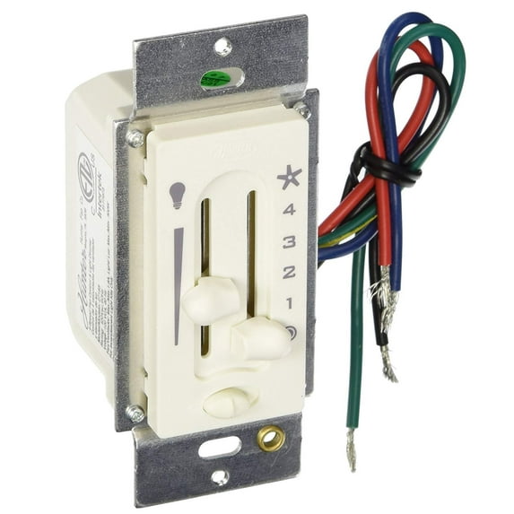 Hunter Fan Light Dual Slide Wall Control 27183 - 3-Speed Dimmable Wall ...