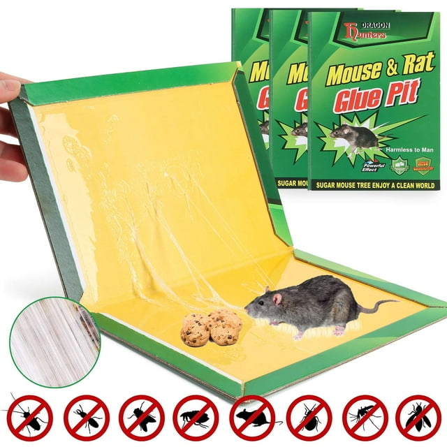 Hunter 3 Pack Large Mouse Glue Traps Rat Sticky Traps Boards Pads for ...
