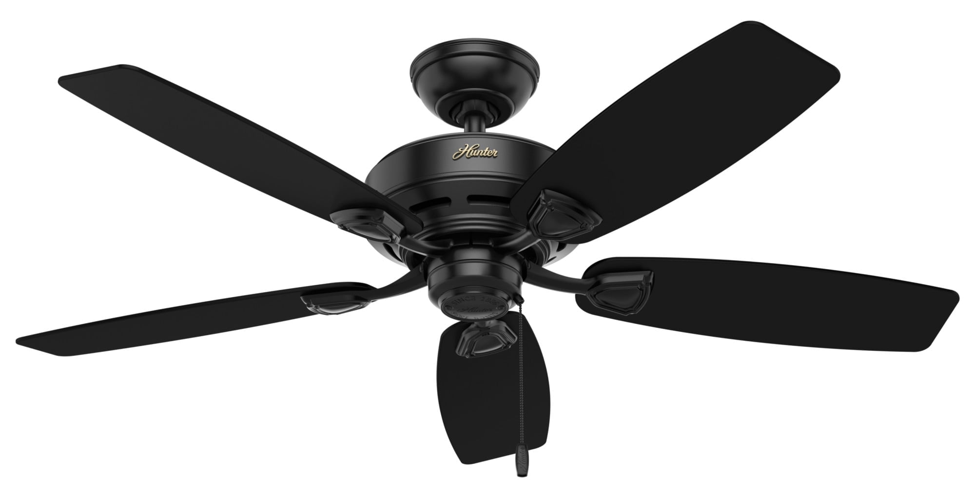 Hunter 48" Sea Wind Angled Ceiling Fan, Matte Black with Pull Chain ...
