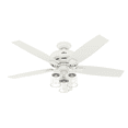 "Good Quality Hunter 52"" Bennett Matte White Ceiling Fan with Light ...