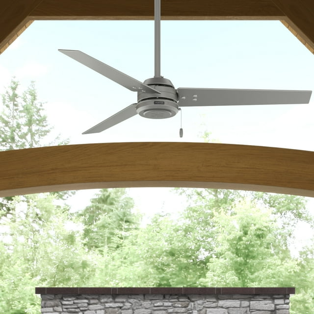 Hunter Outdoor 52" Cassius Matte Silver Ceiling Fan with Reversible ...