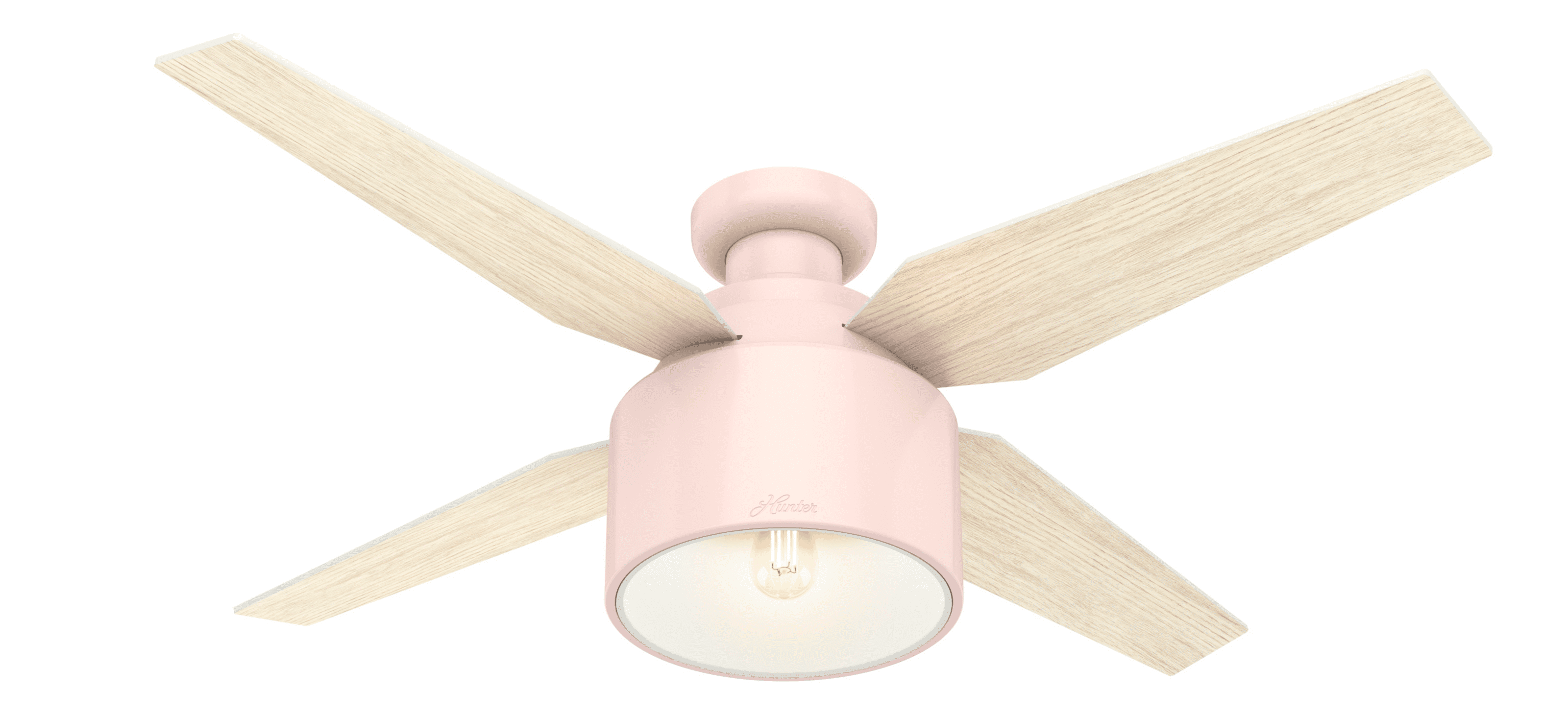 Hunter 52" Cranbrook Blush Pink Ceiling Fan with Light Kit and Remote ...