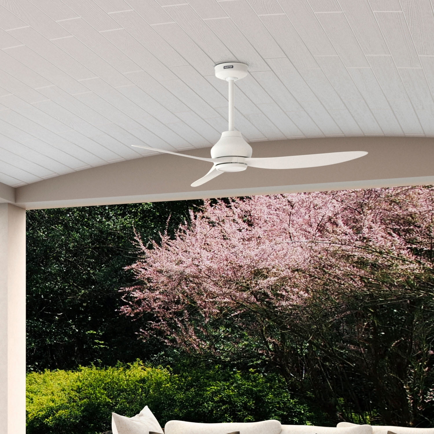 Hunter - Mazzini Indoor/Outdoor Ceiling Fan, Remote, 52-inch, Matte ...