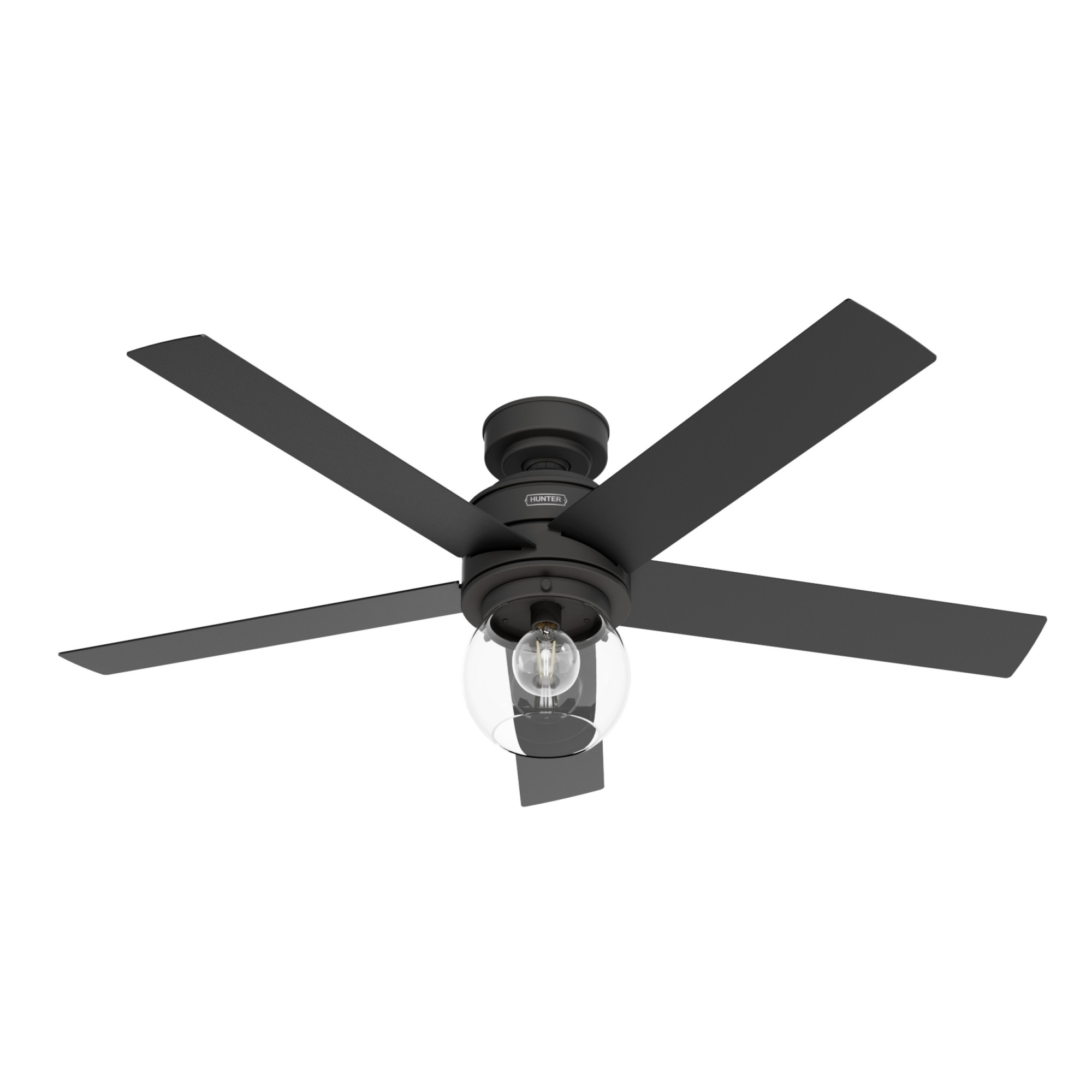 Hunter 52 inch Xidane Matte Black Ceiling Fan with LED Light Kit and ...
