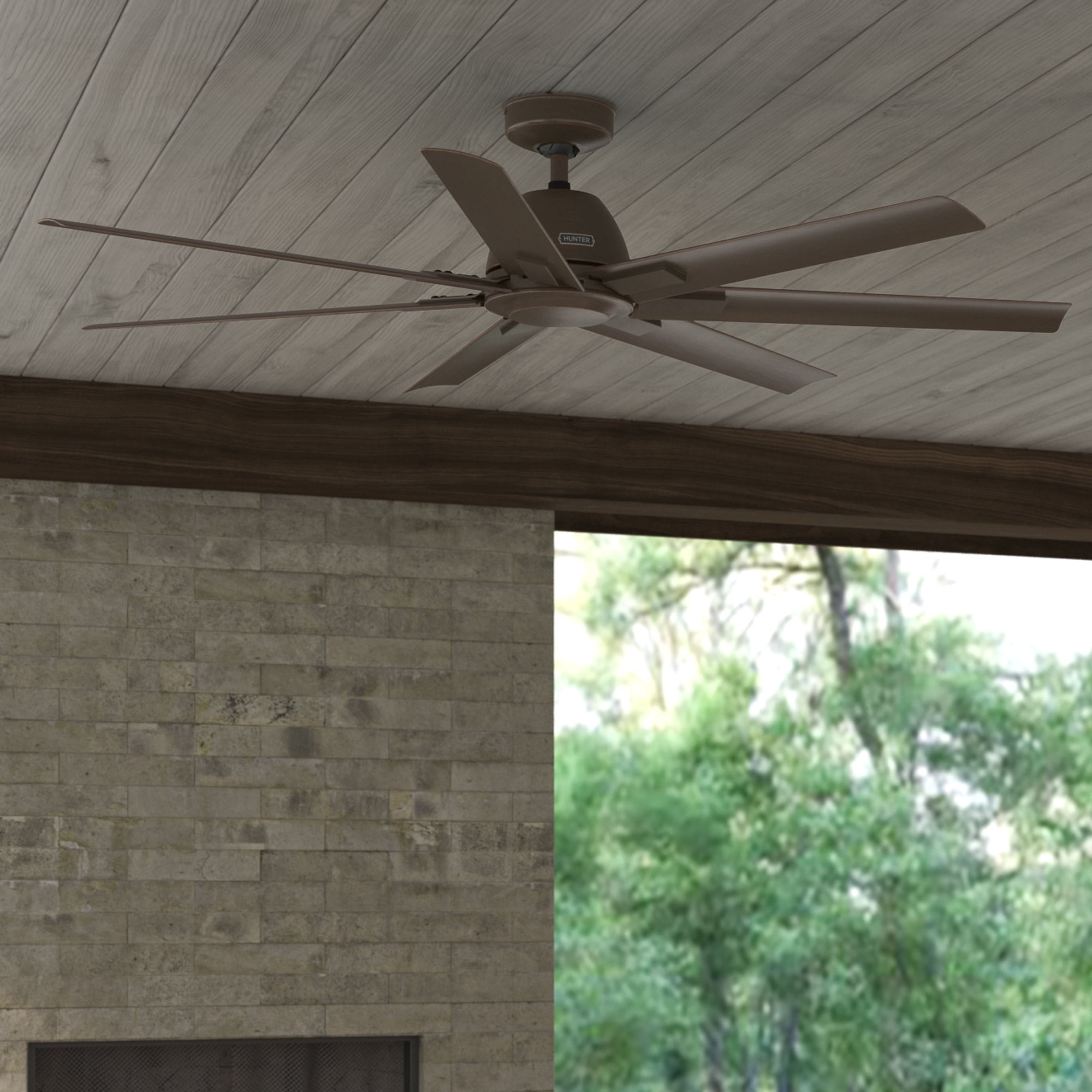 Hunter 60 inch Downtown ENERGY STAR® Matte Bronze Damp Rated Ceiling ...