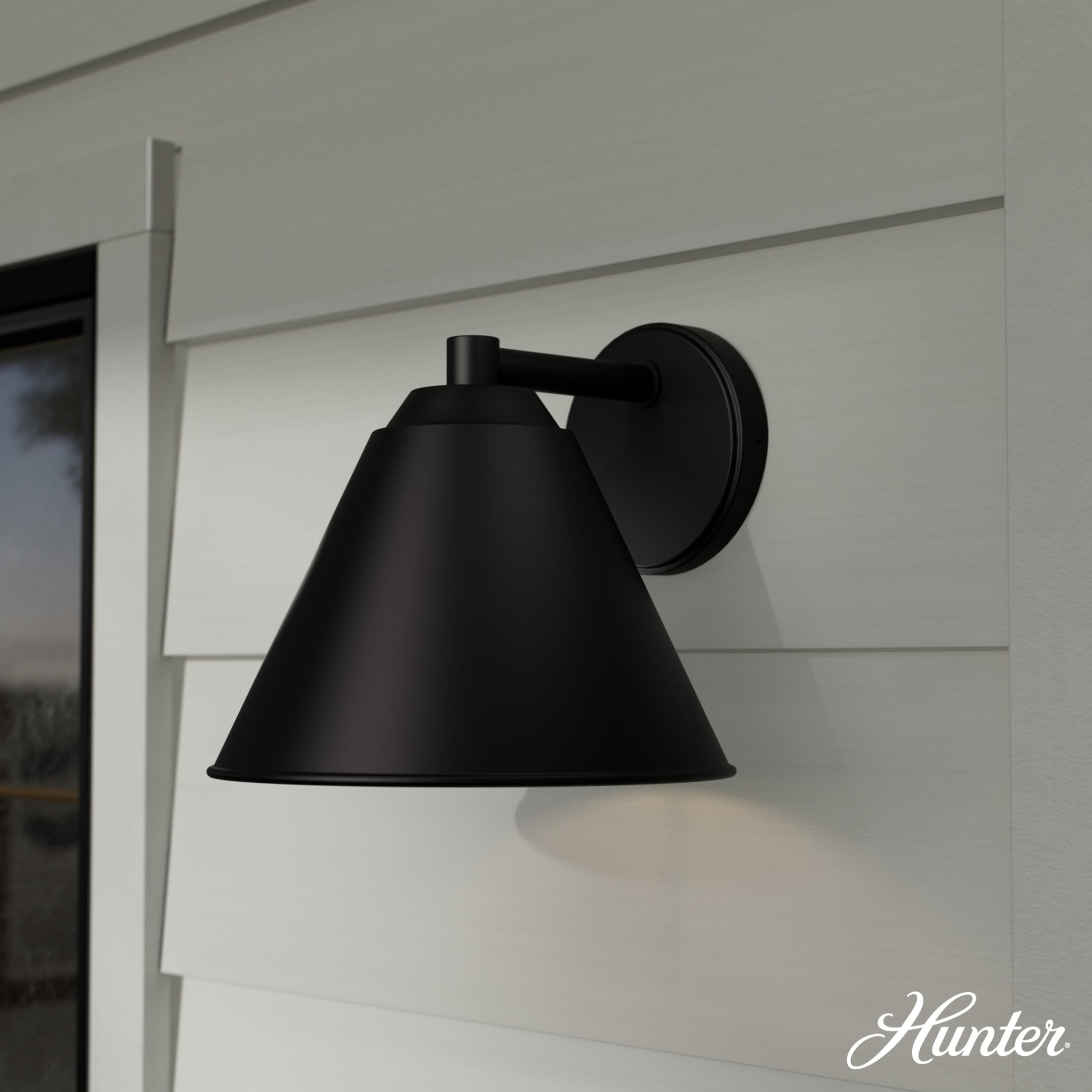 Hunter - Aeronaut 1-light Matte Black, , Dimmable, Modern Style, Cone ...
