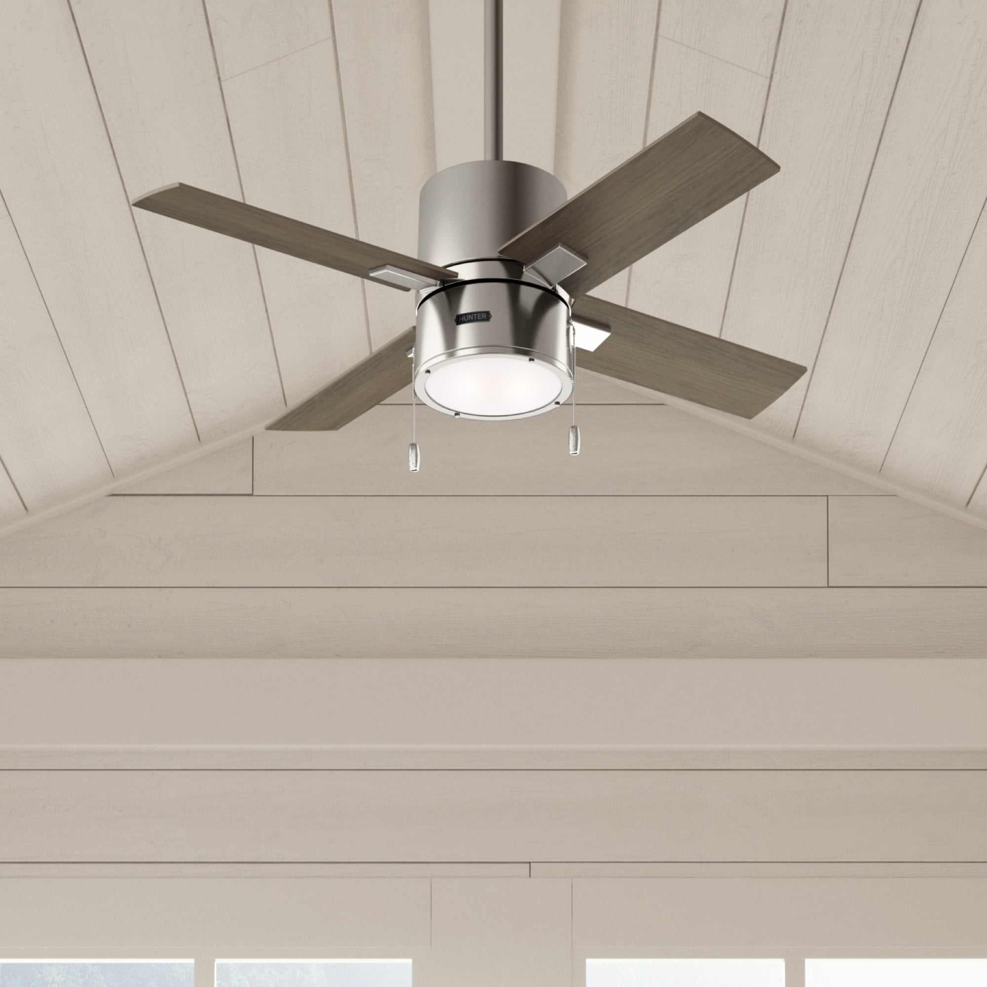 Hunter - Beck Indoor Ceiling Fan With Light, 42-inch, Brushed Nickel ...
