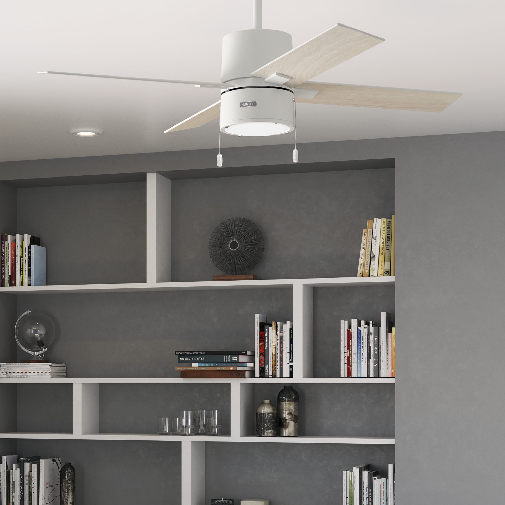 Hunter - Beck Indoor Ceiling Fan With Light, 52-inch, Fresh White ...