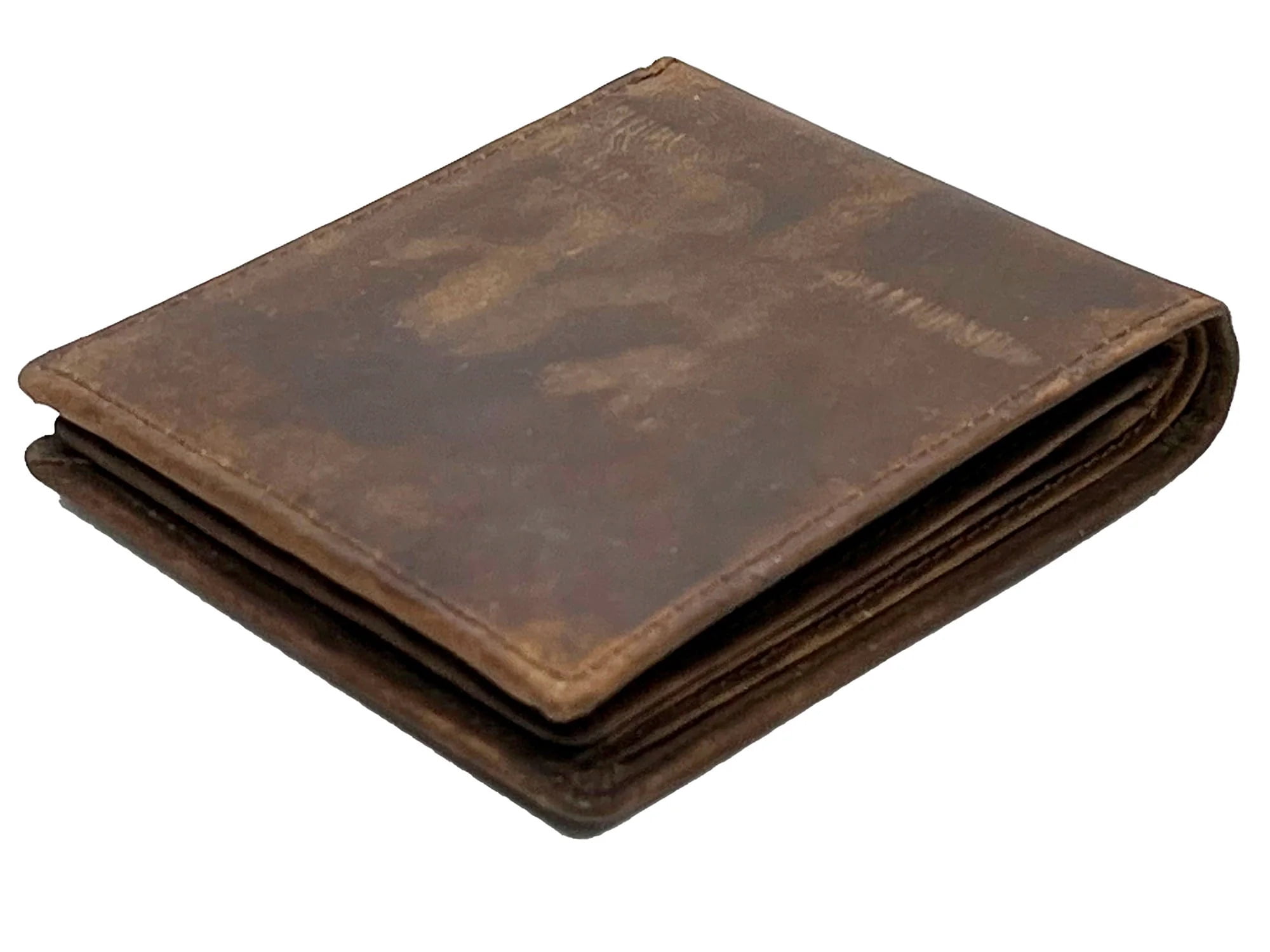 Hunter Brown RFID Signal Blocking Men's Vintage Leather Thin Bifold ...