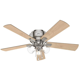 Hunter Crestfield 52" Quiet Indoor Ceiling Fan w/ LED Lights , Brushed ...