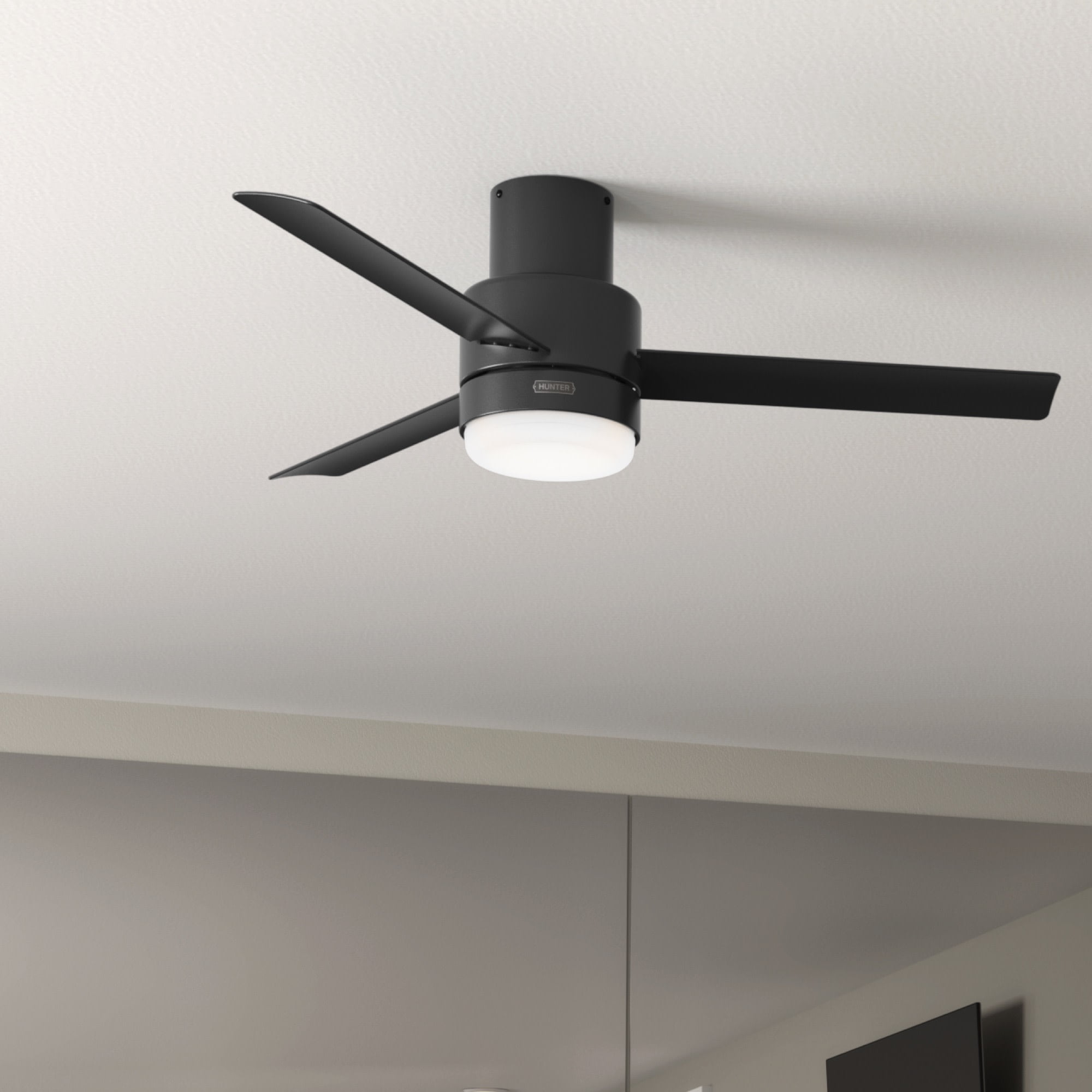 Hunter - Gilmour Indoor/Outdoor Low Profile Ceiling Fan With Light ...