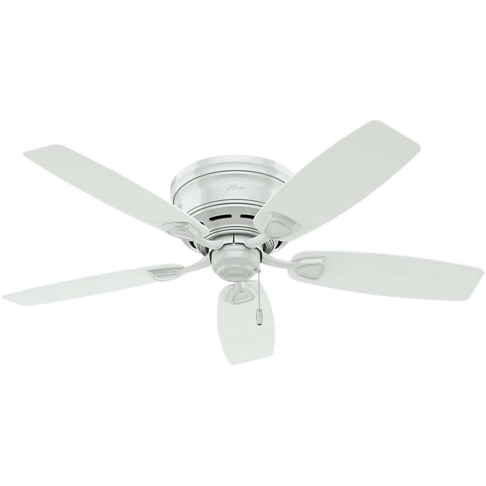 "Hunter Fan Company 48"" White Blades Sea Wind Low Profile Ceiling Fan ...