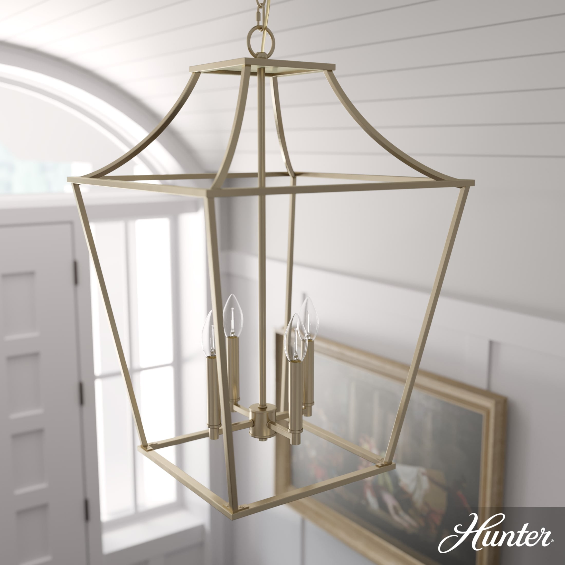 Hunter - Laurel Ridge 4-light Alturas Gold, Medium Size Pendant Light ...