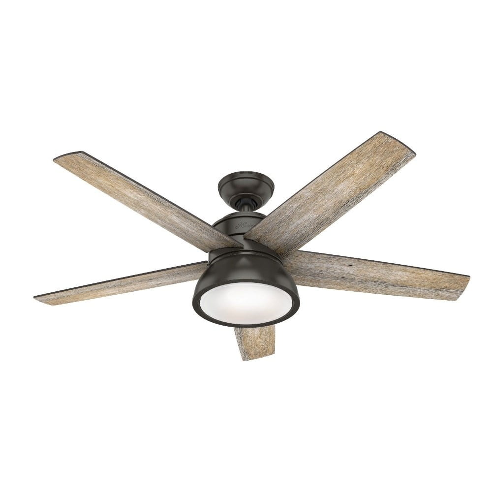 Hunter Abernathy 52" 5-Blade LED Remote Control Indoor Ceiling Fan in Bronze - Walmart.com