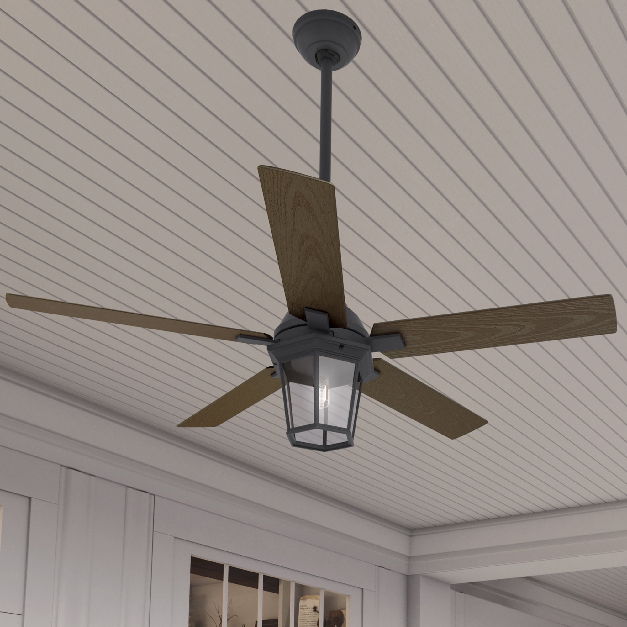 Hunter - Candle Bay Indoor/Outdoor Ceiling Fan With Light, Remote, 52 ...