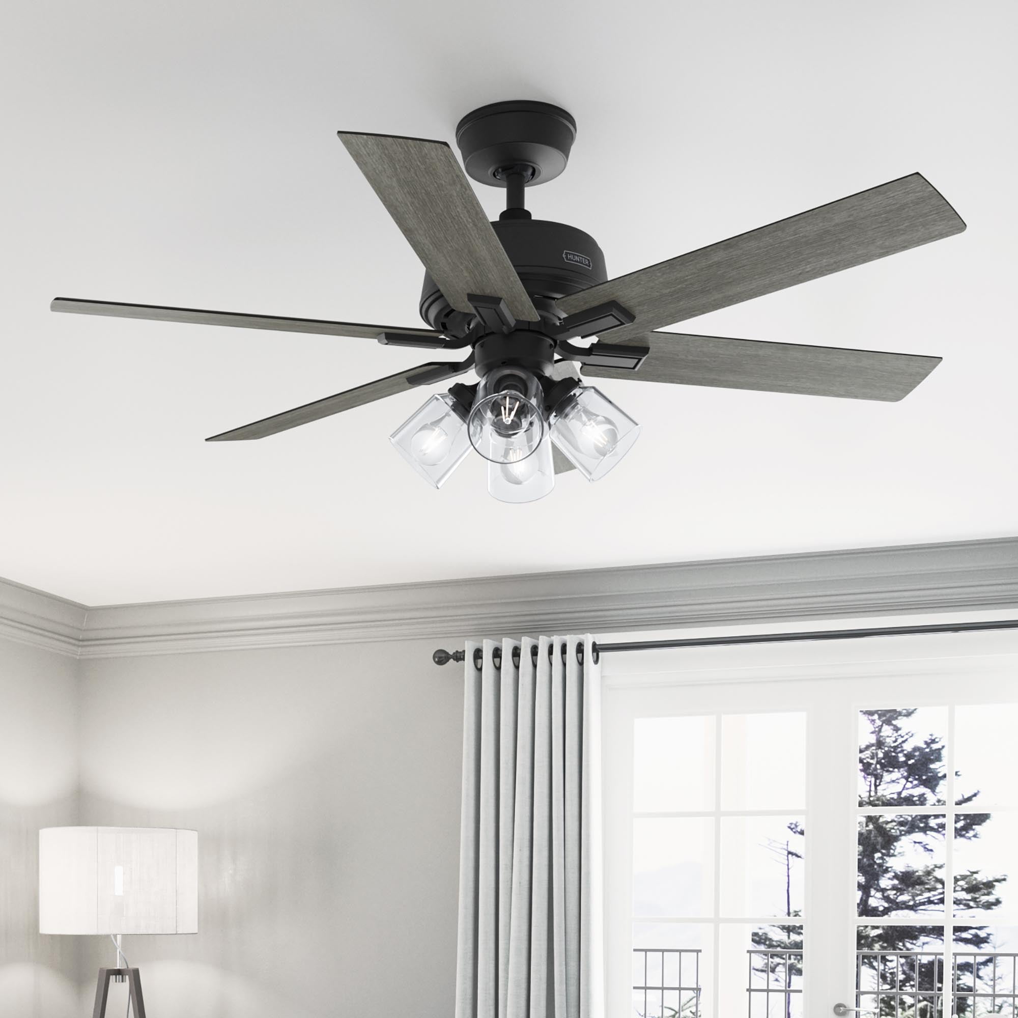 Hunter - Fonthill Indoor Ceiling Fan With Light, Remote, 52-inch, Matte ...