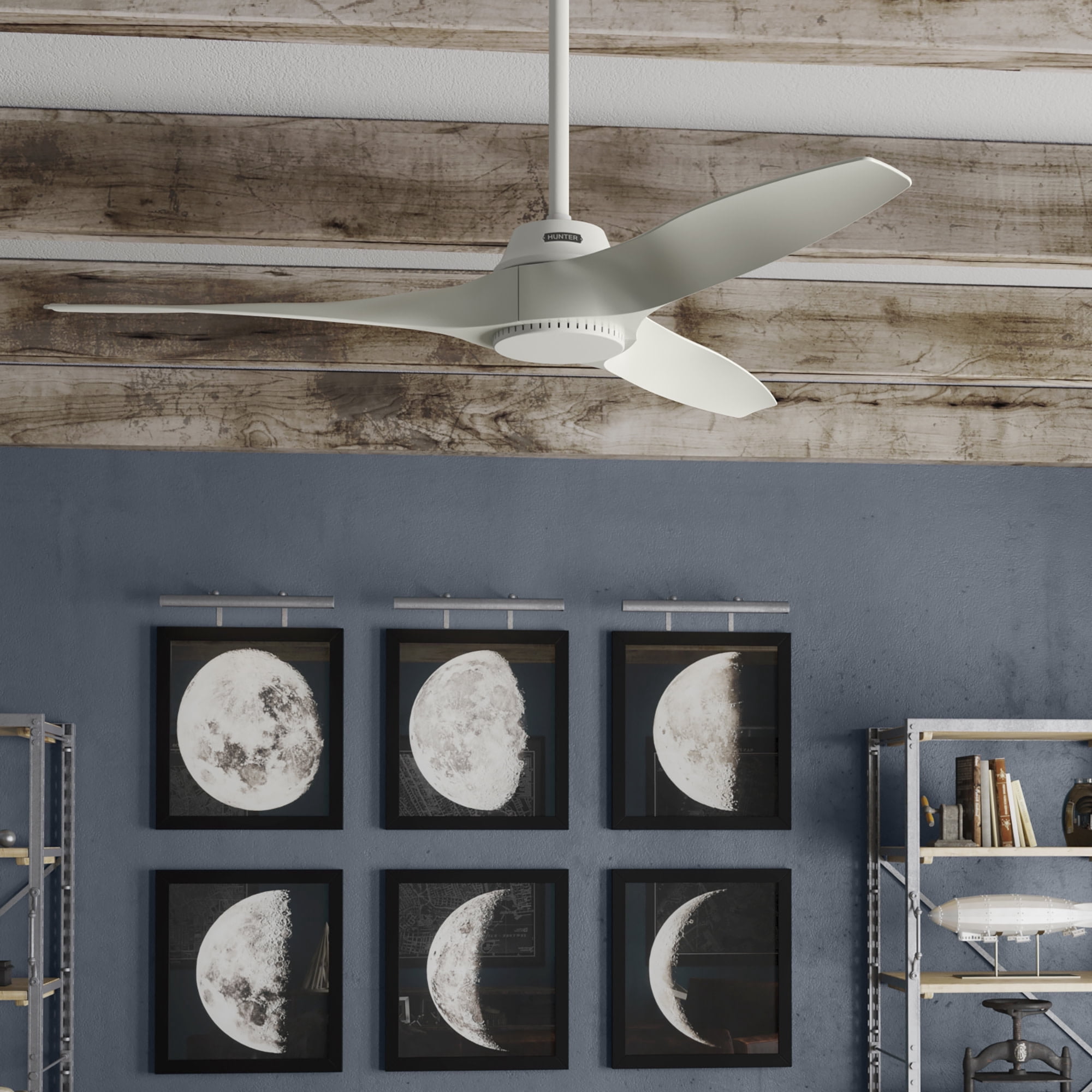 Hunter 52 inch Outdoor or Indoor Ceiling Fan No Light - White Ceiling ...