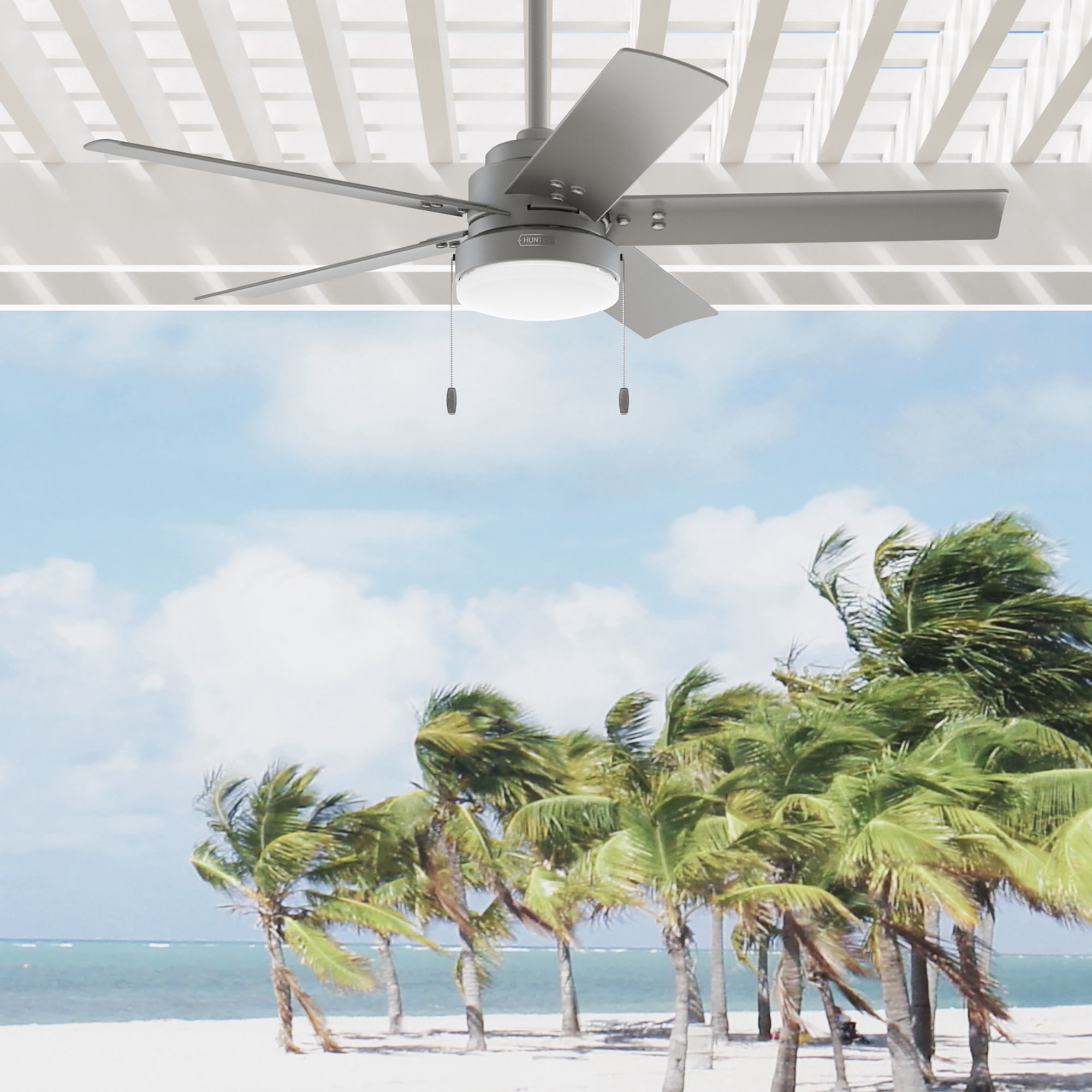 Hunter Fans Sea Point 5-Blade Ceiling Fan with Light Kit, Pull Chain ...