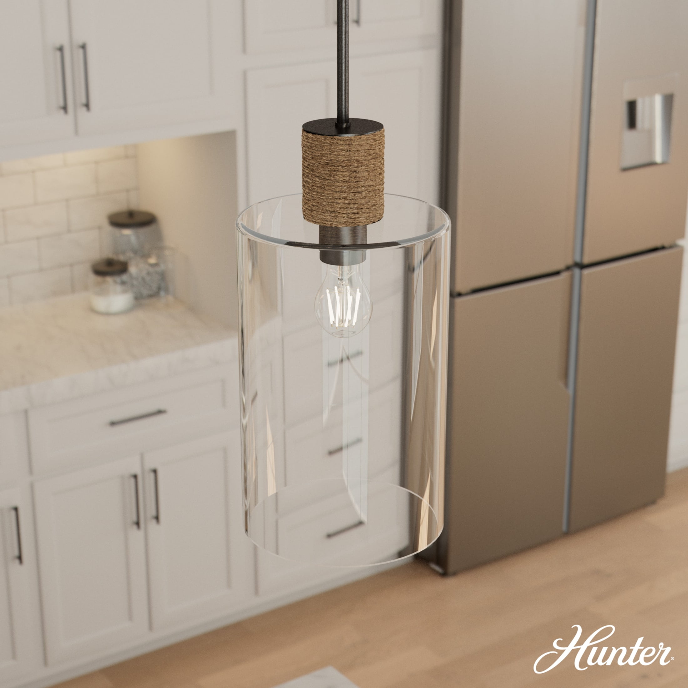 Hunter - Vanning 1-light Noble Bronze, Small Pendant Light, Dimmable ...