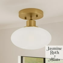 Hunter - Canoga 1-light Matte Black, Small Flush Mount Light, Dimmable ...
