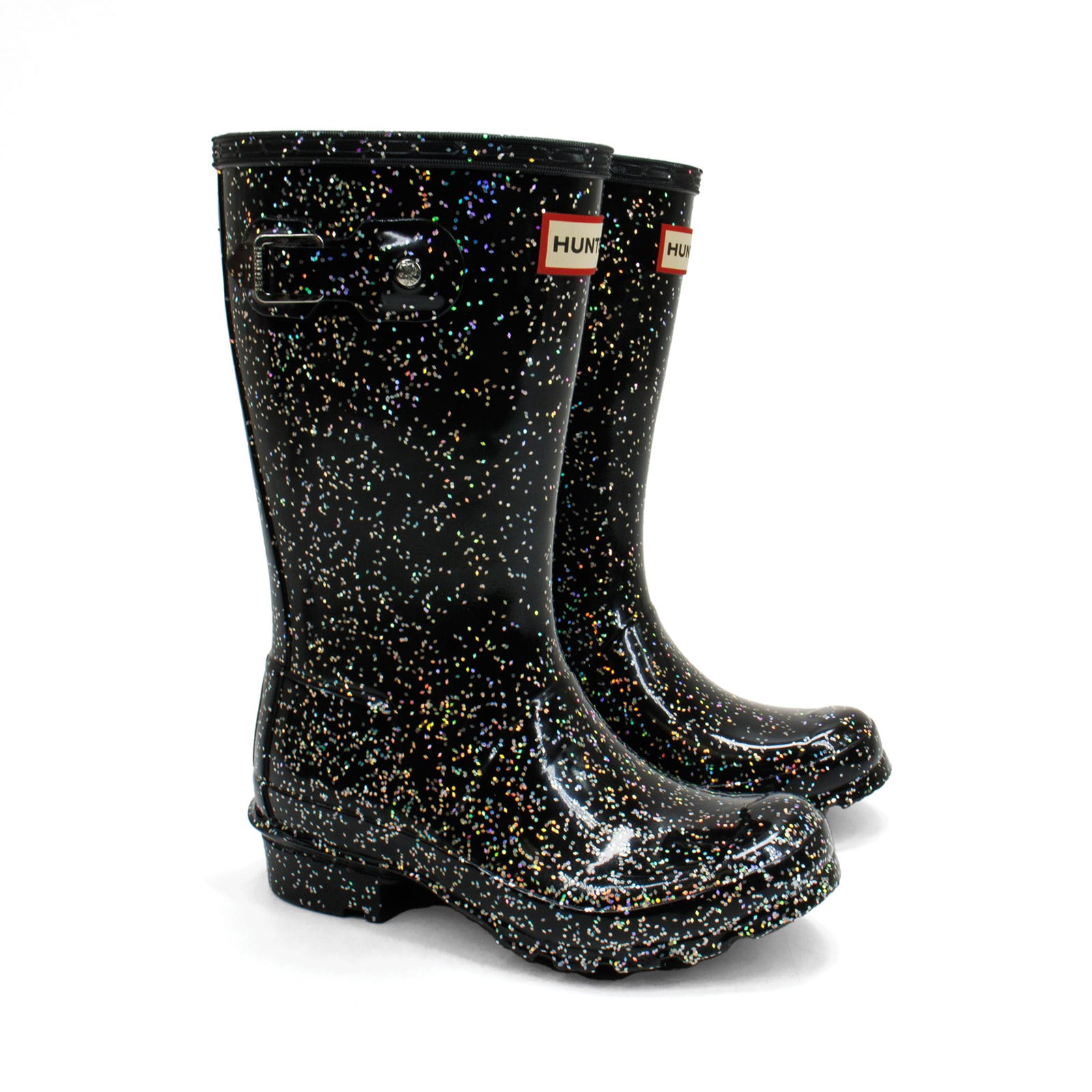 Hunter Girls Original Giant Glitter Rain Boots, Black,1 M US - Walmart.com
