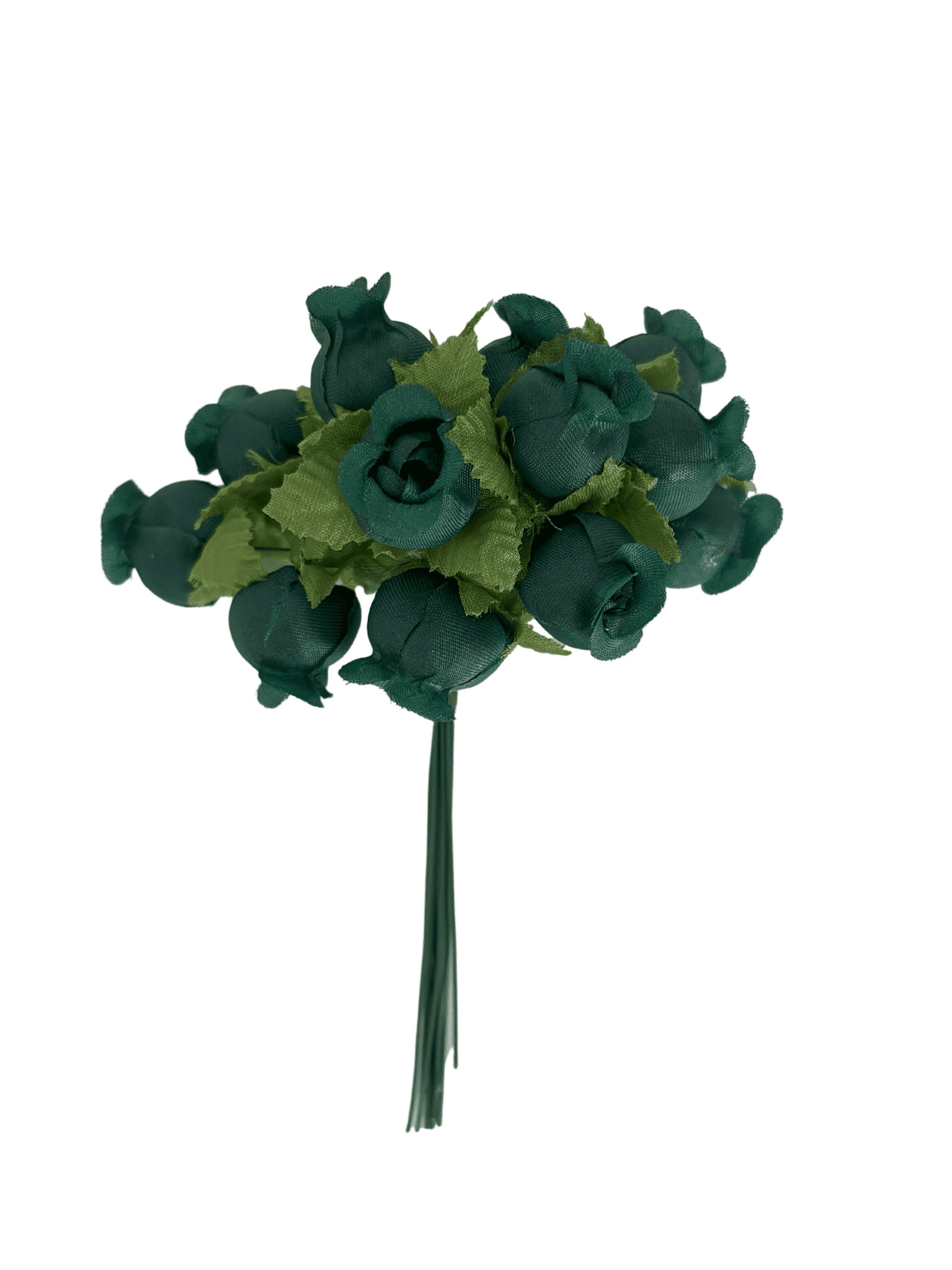 Hunter Green Artificial Silk Flower Roses - 12 Mini Bouquets of 12 ...