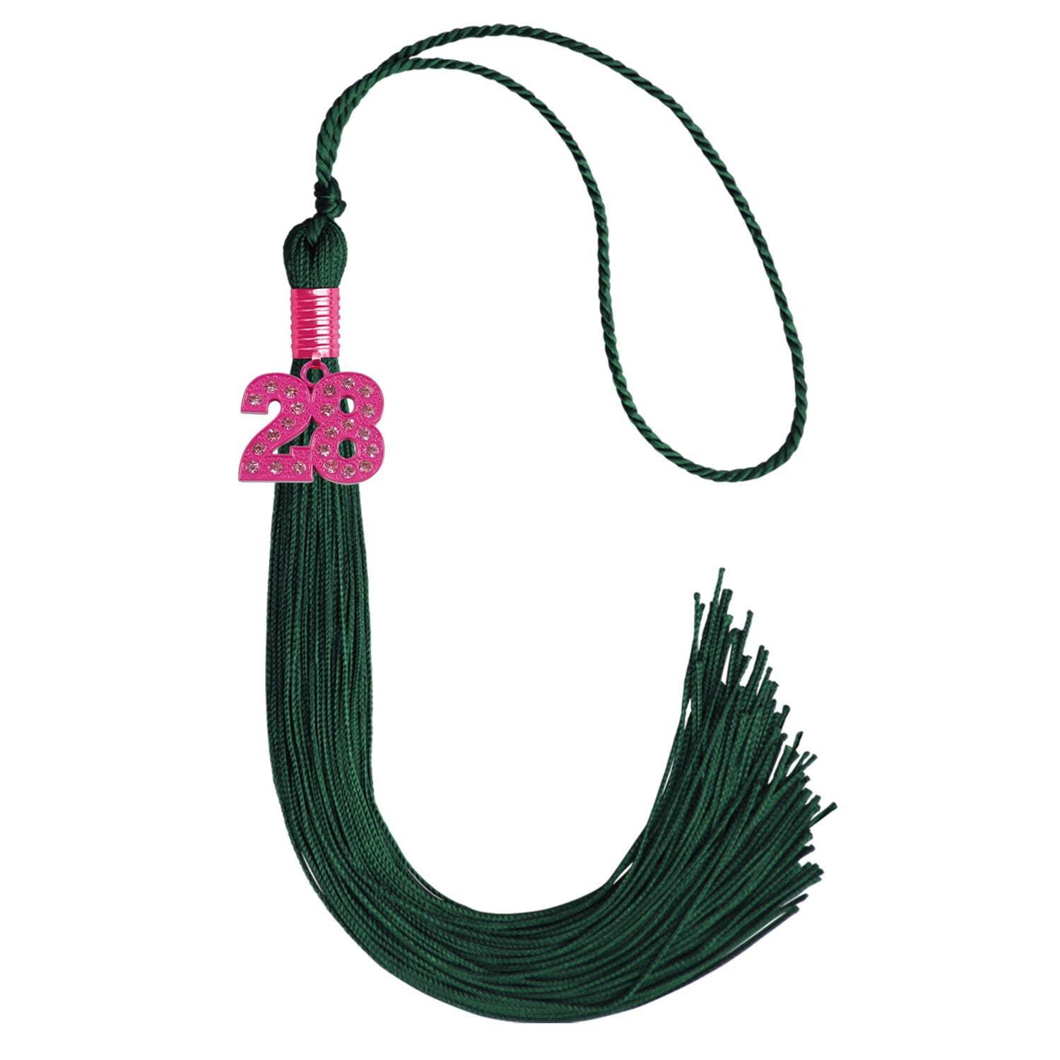 Endea Graduation Hunter Green Graduation Tassel with Pink Bling Charm ...