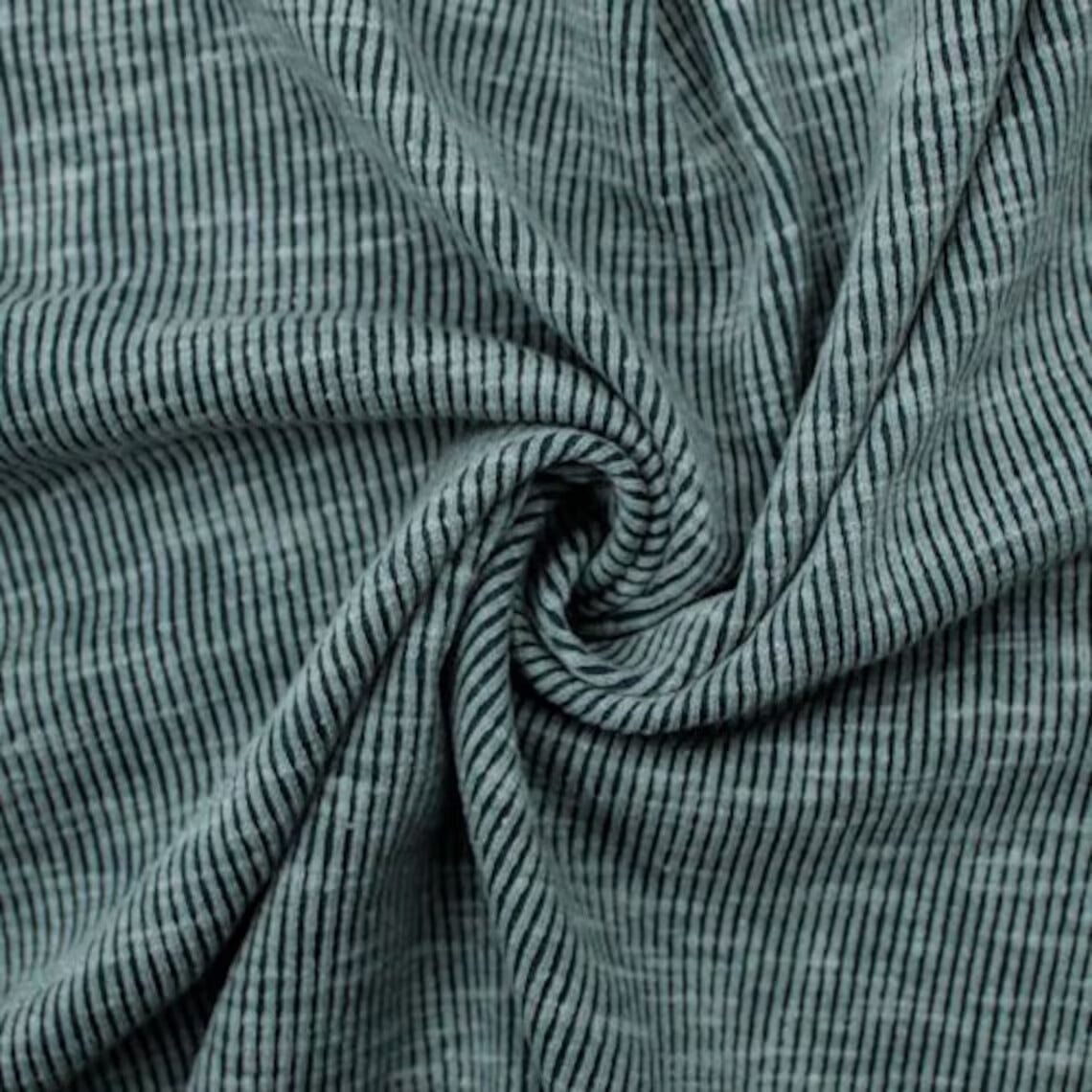 Hunter Green Light 2x1 Heavy-Weight Rib Sand Wash Knit Fabric by the ...