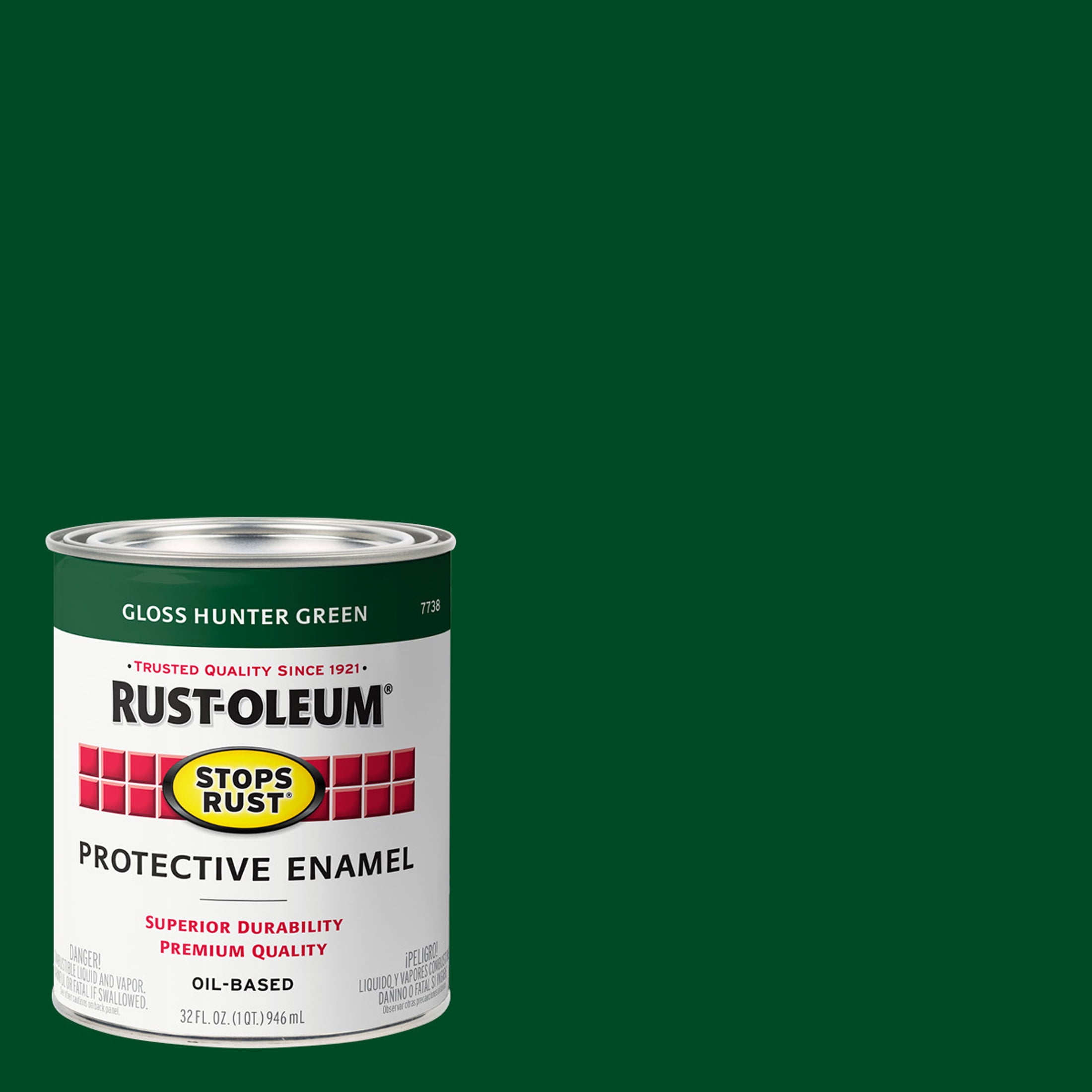 2 Pack, Hunter Green, Rust-Oleum Stops Rust Gloss Protective Enamel ...