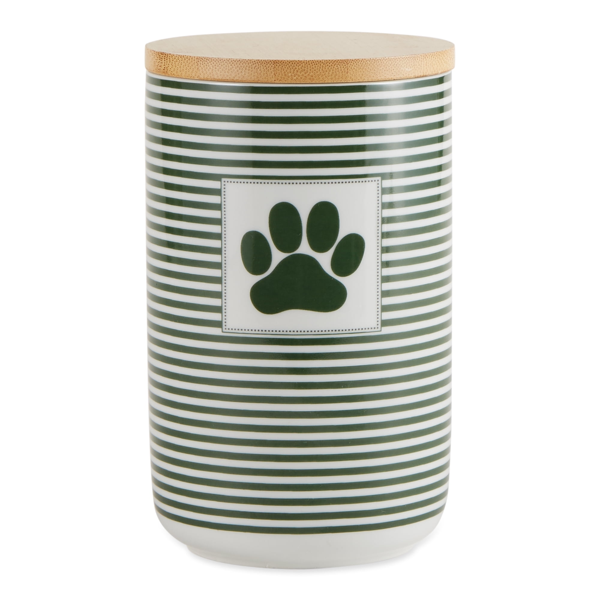 Hunter Green Stripe With Paw Patch Ceramic Treat Canister - Walmart.com