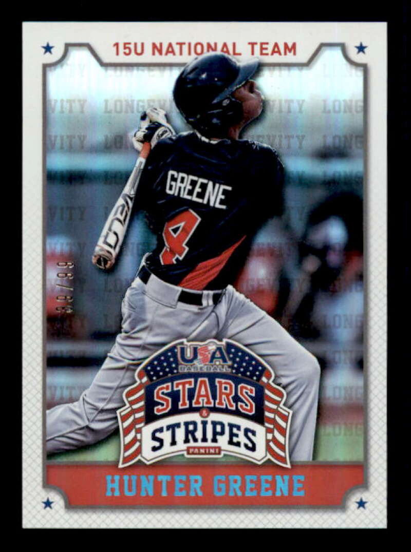 Hunter Greene Card 2015 USA Baseball Stars and Stripes Longevity ...
