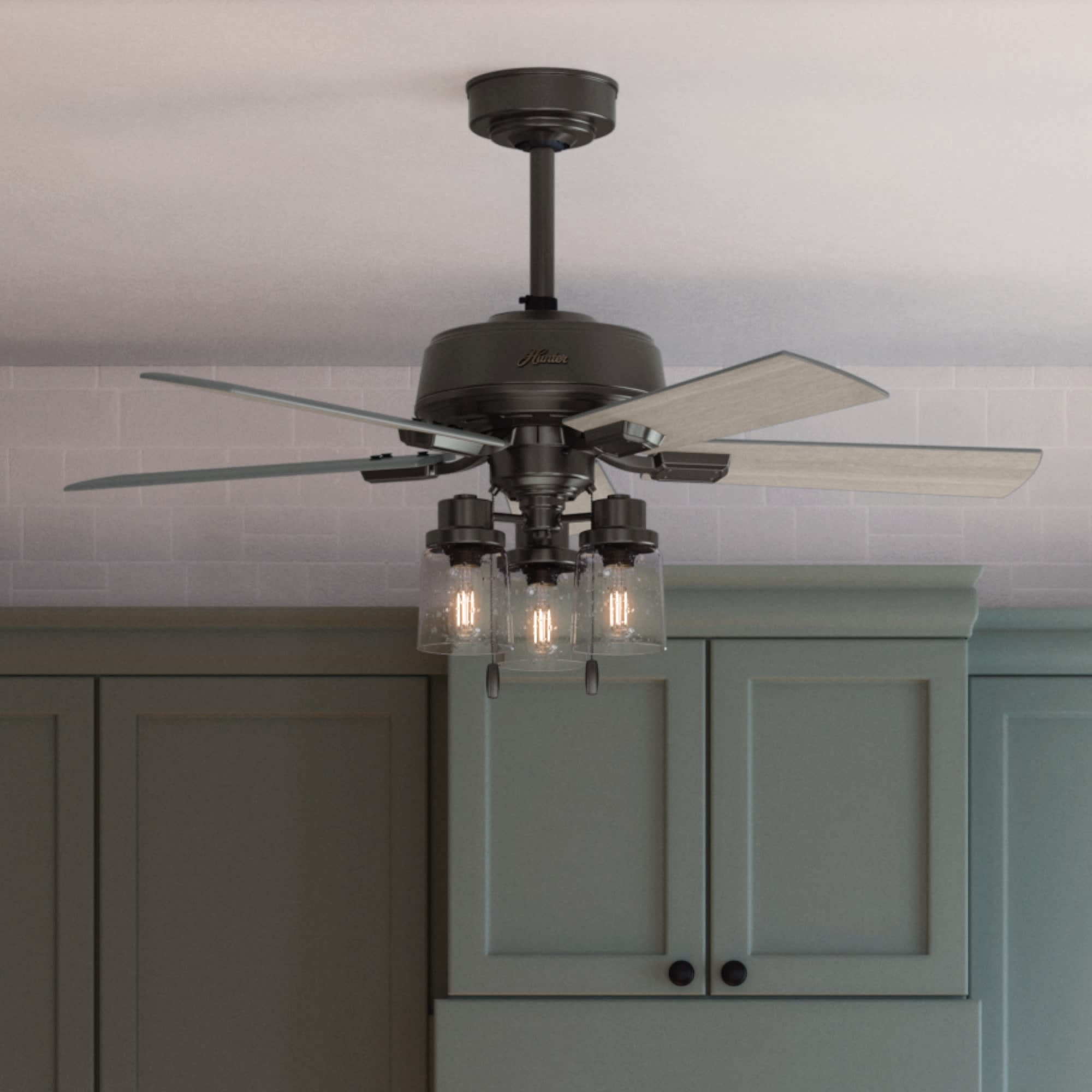 Hunter - Hartland Indoor Ceiling Fan With Light, 44-inch, Noble Bronze ...