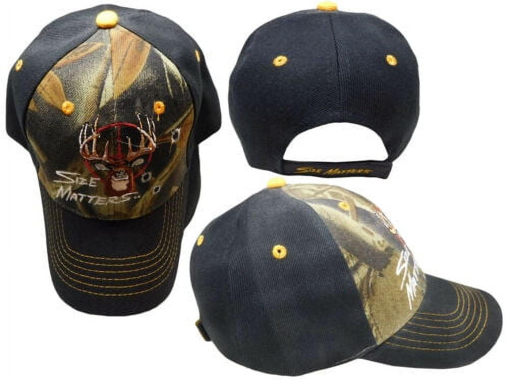 Hunter Hunting Size Matters Buck Black & Camouflage Embroidered Cap Hat ...