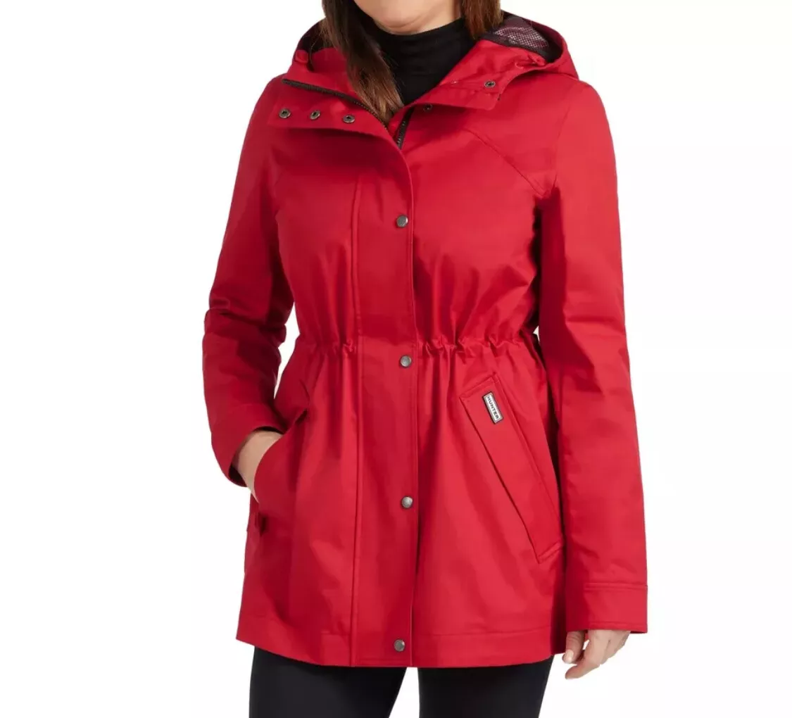 Hunter Ladies' Water-Resistant Cotton Smock Jacket ,Color Red , Size ...