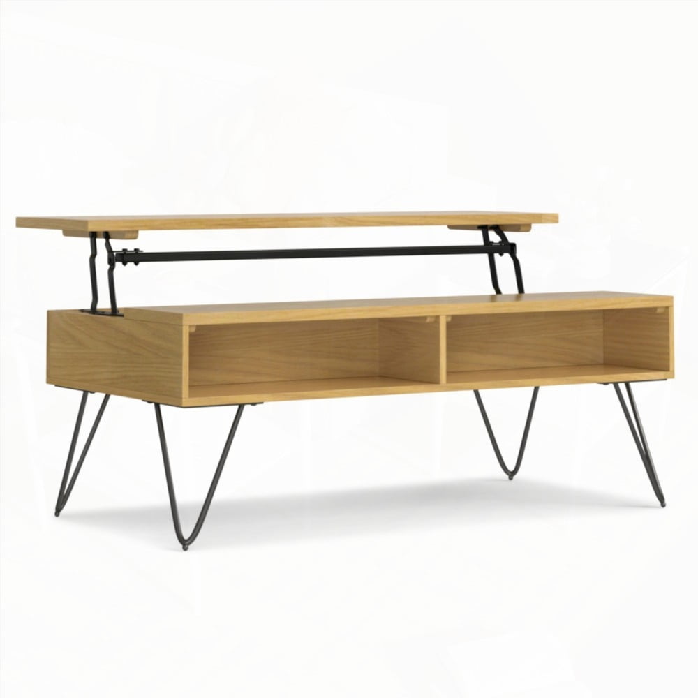 Hunter Lift Top Coffee Table with Solid Wood Oak Veneer and Sturdy ...