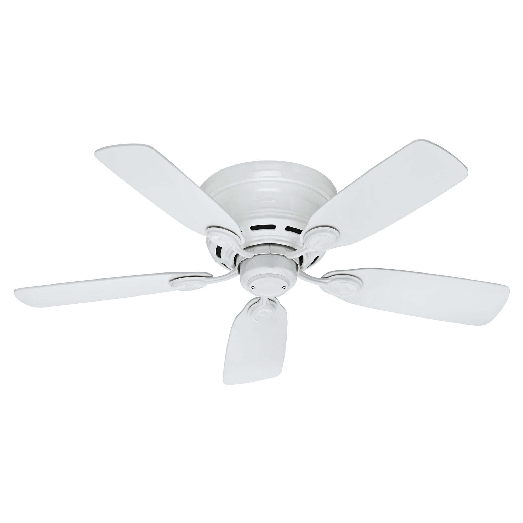 "Hunter 42"" White Low Profile IV Ultra Quiet Ceiling Fan for Small ...