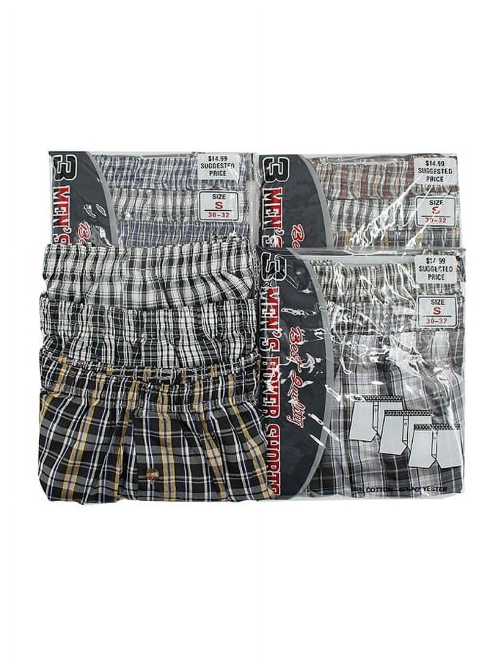 Hunter Men's Cotton Blend Elastic Waist Soft Lightweight Plaid Boxers ...