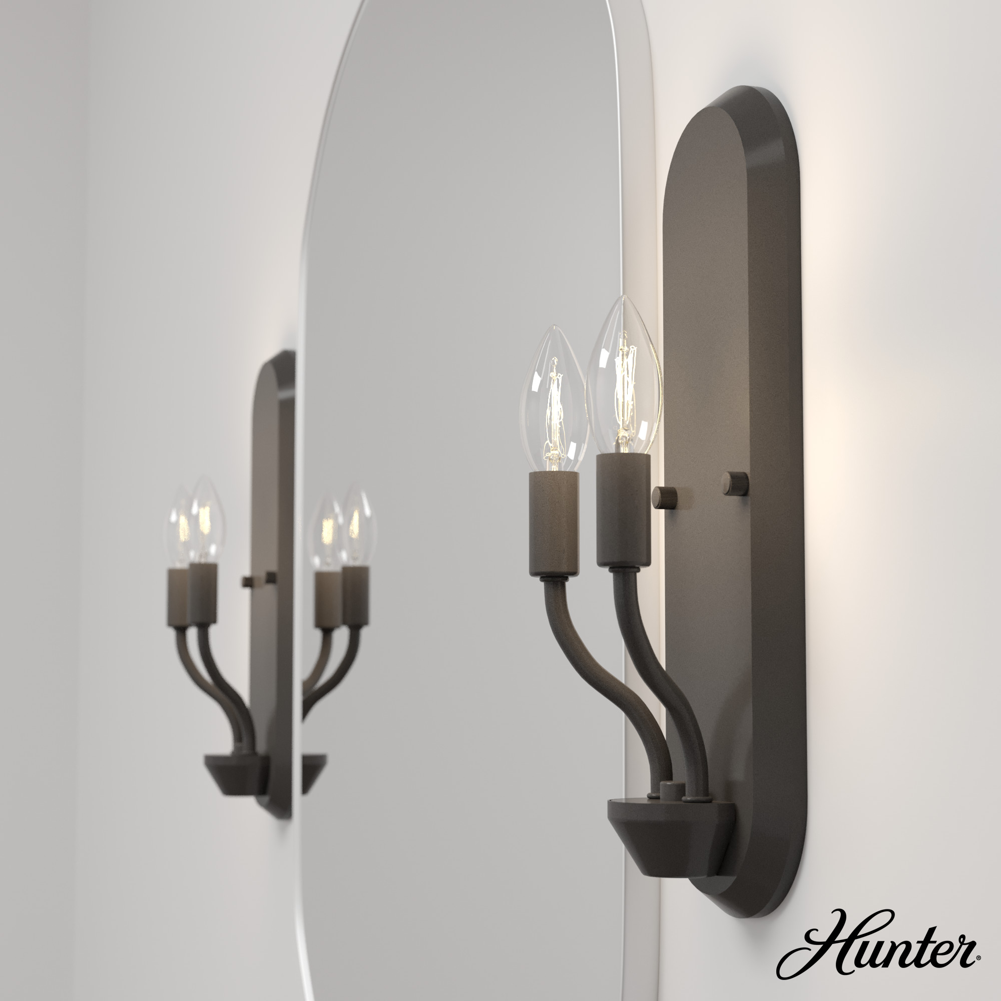 Hunter Merlin Noble Bronze 2 Light Sconce Wall Light Fixture - Walmart.com