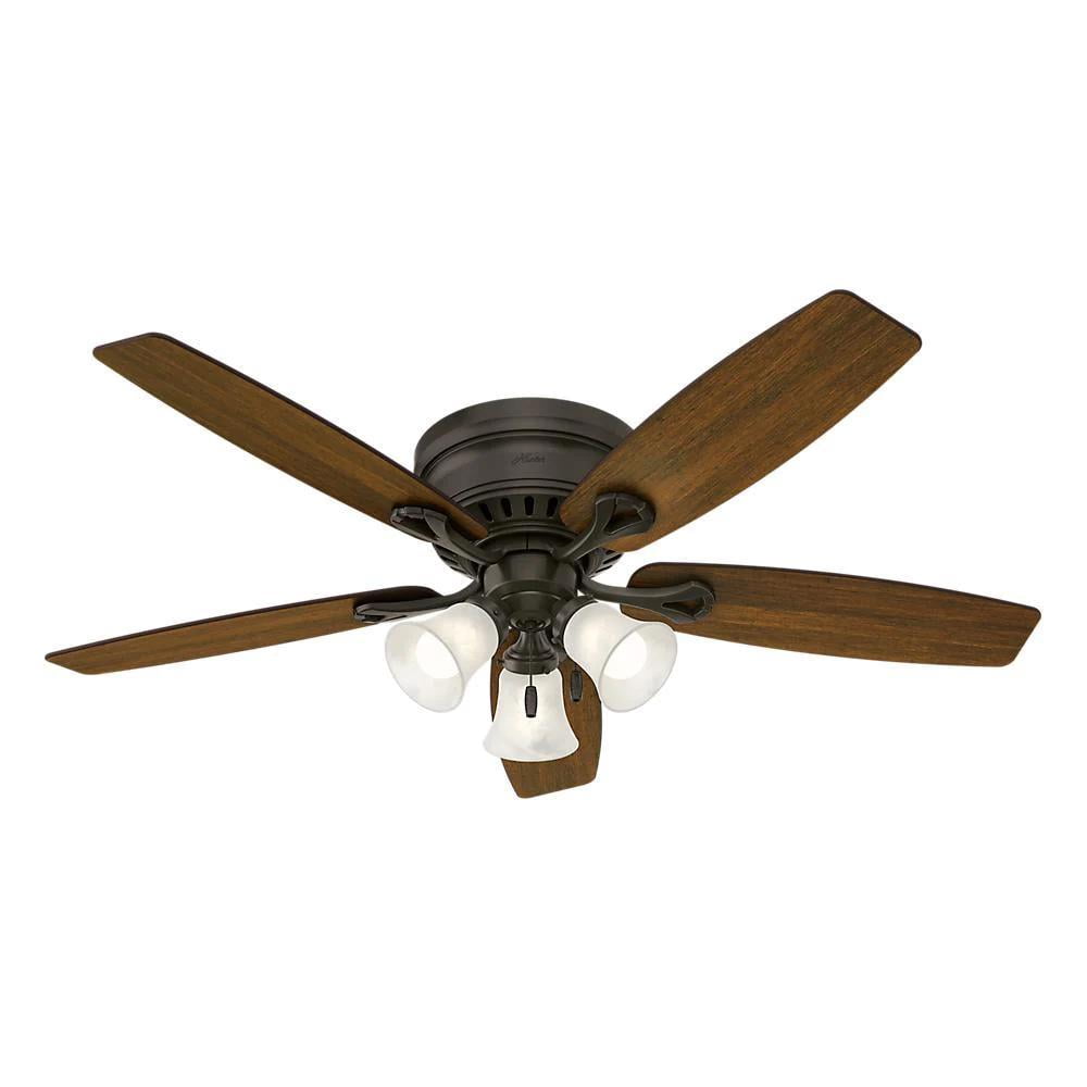 Hunter Oakhurst 52 in. LED Indoor Low Profile New Bronze Ceiling Fan ...