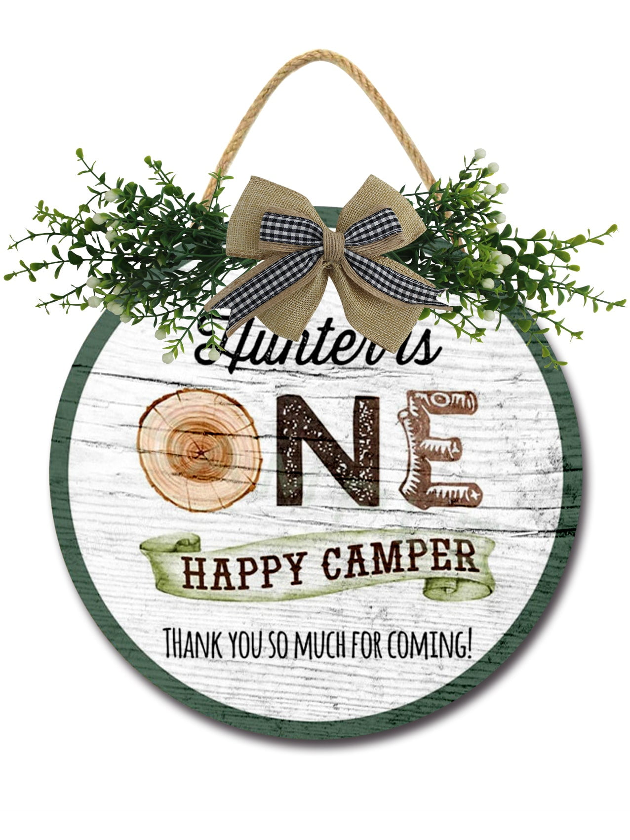 Hunter Is One Happy Camper Sign Farmhouse Wood Sign Front Porch Decor ...
