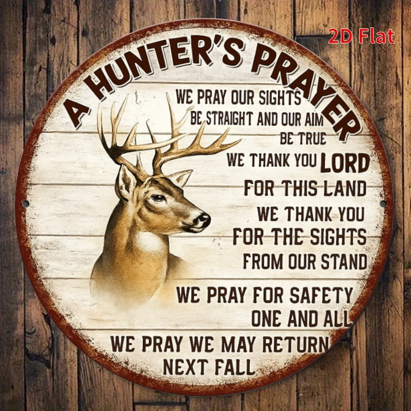 Hunter'S Prayer Deer Hunting with Prayer Tin Metal Signs Home Décor 8x8 ...