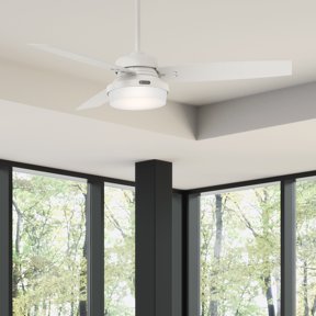 Hunter - Skyflow Outdoor Ceiling Fan With Light, Wall Control, 52-inch ...